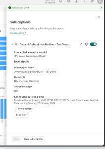 A deep dive in the new Dynamic Subscriptions for Power BI Reports – Downhill Data