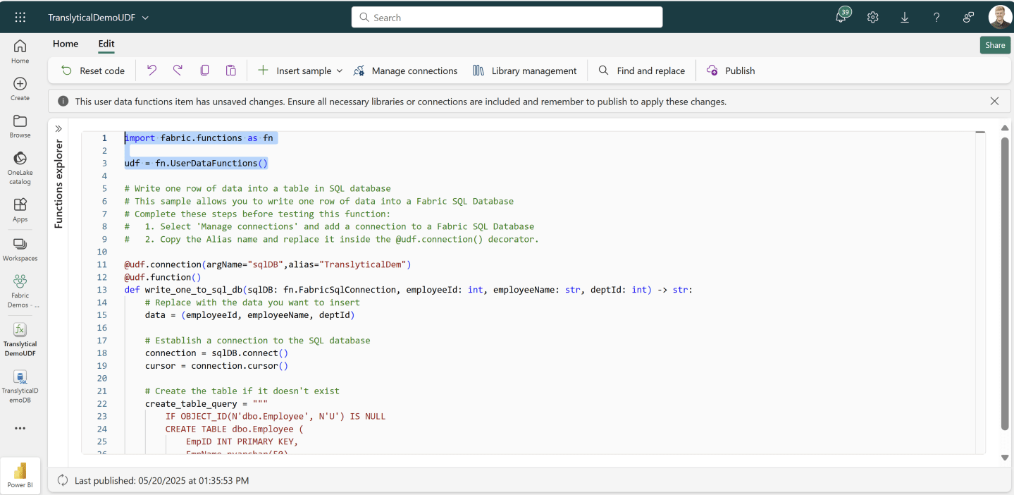Guide: Native Power BI Write-Back in Fabric with Translytical Task ...